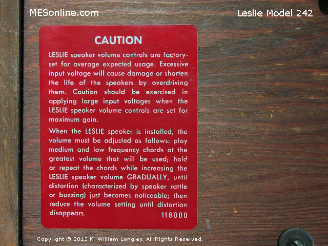 Leslie 242 Organ Speaker Cabinet for Hammond Model A102